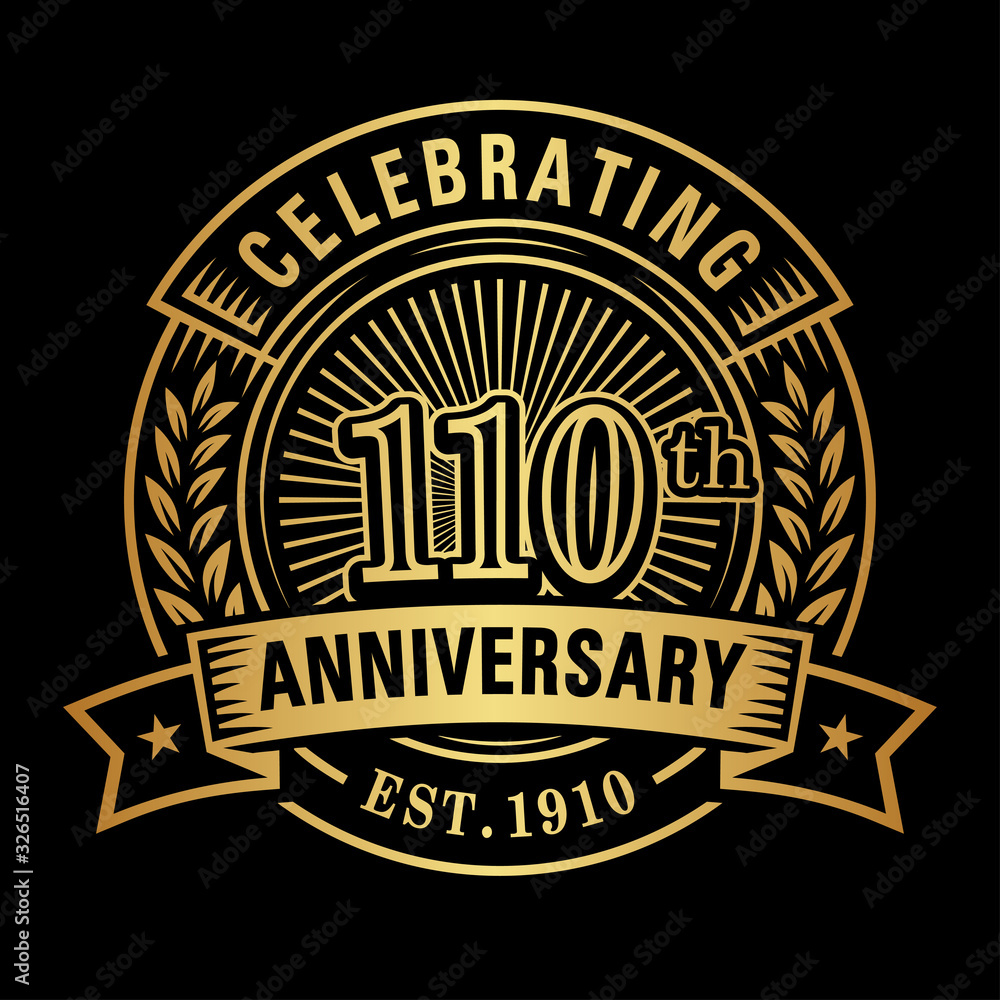 110 years of celebrations design template. 110th logo. Vector and ...