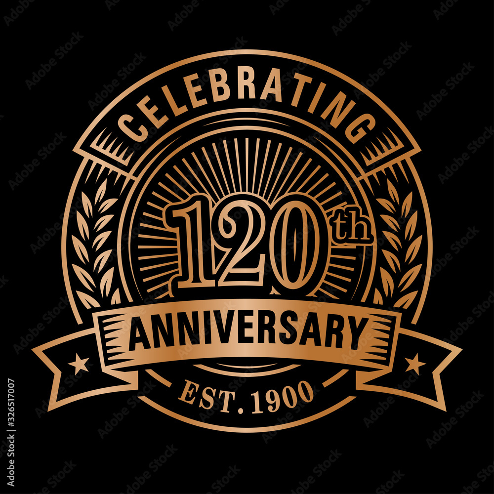 120 years of celebrations design template. 120th logo. Vector and ...
