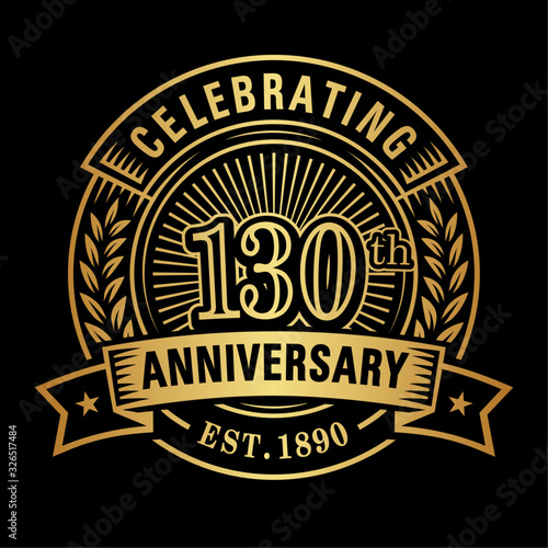 130 years of celebrations design template. 130th logo. Vector and ...