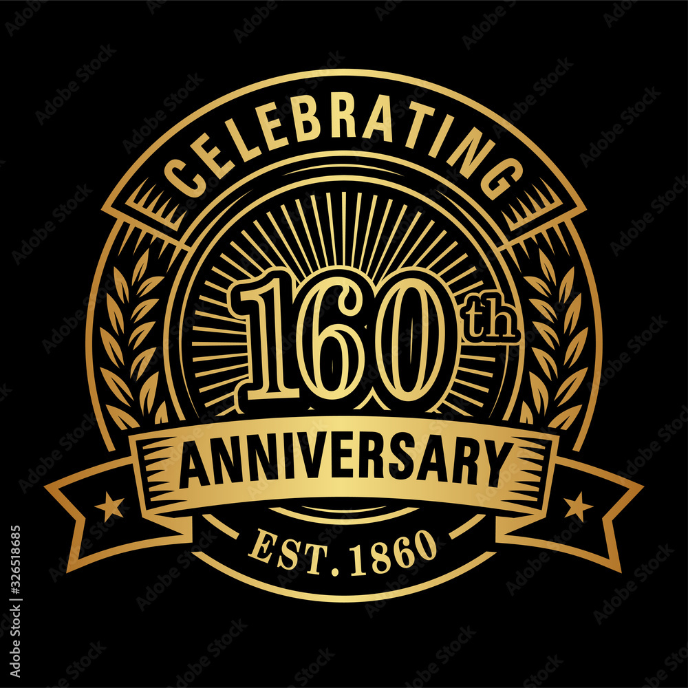 160 years of celebrations design template. 160th logo. Vector and ...