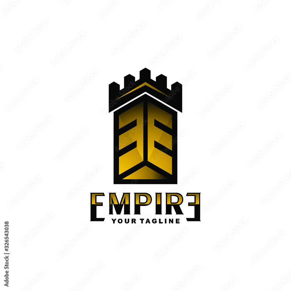 empire castle with initial E vector logo design Stock Vector | Adobe Stock