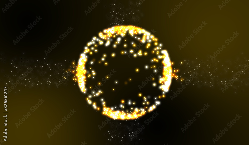 Wallpaper where light particles gather in a spherical shape and are ...