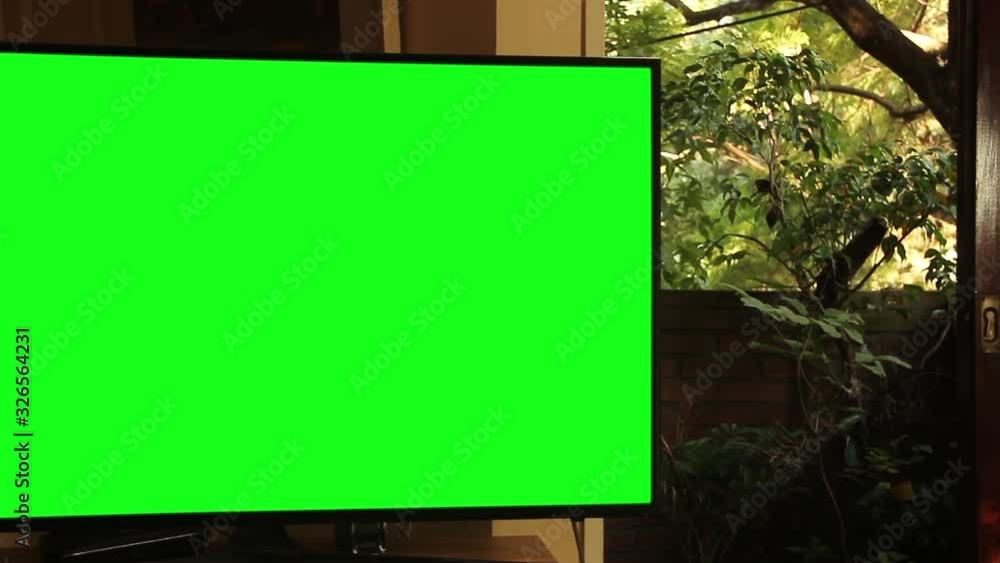 Flat Screen Tv with Green Screen in the Living Room. Zoom In. You can ...