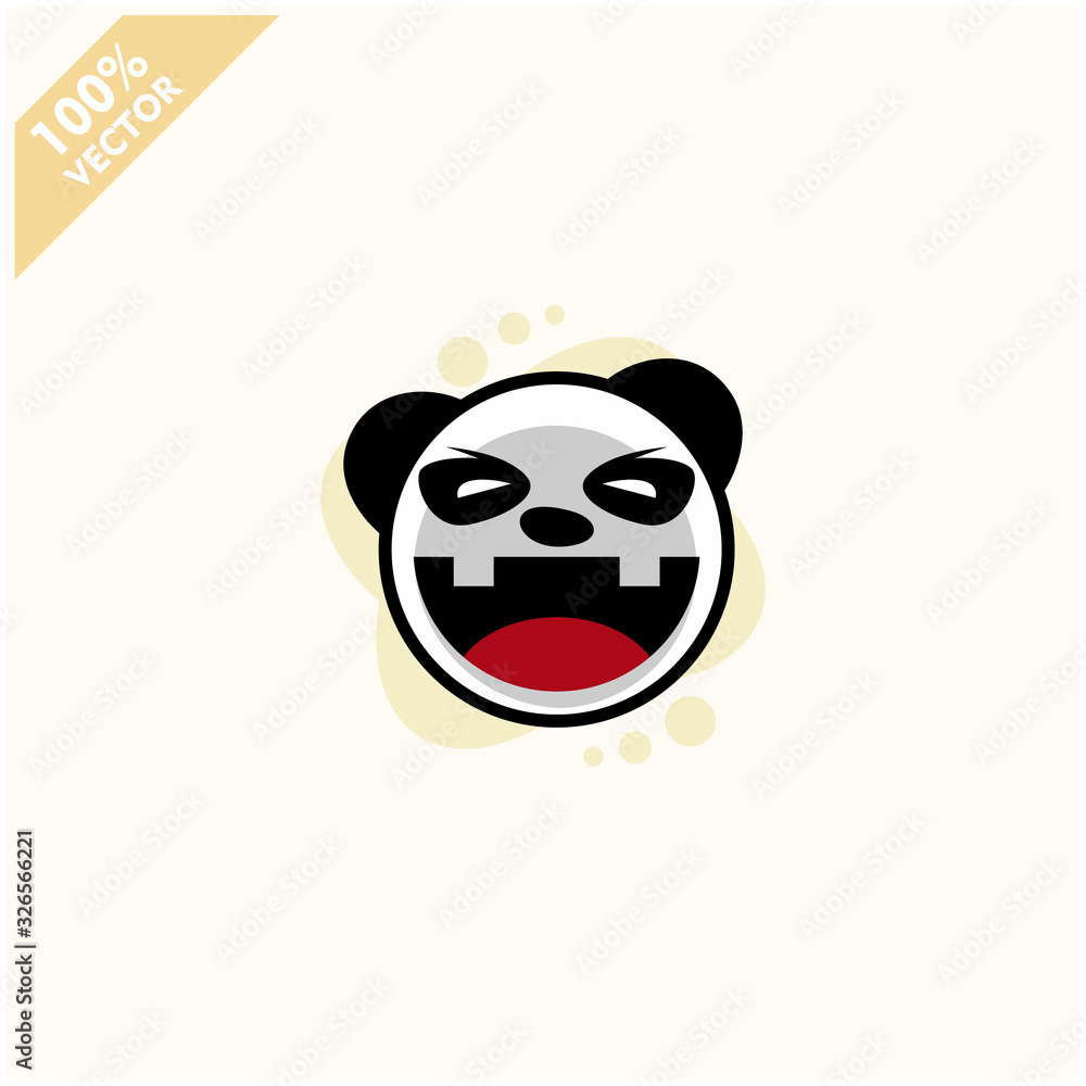 Cute panda face emoticon emoji expression Illustration. Scalable and ...