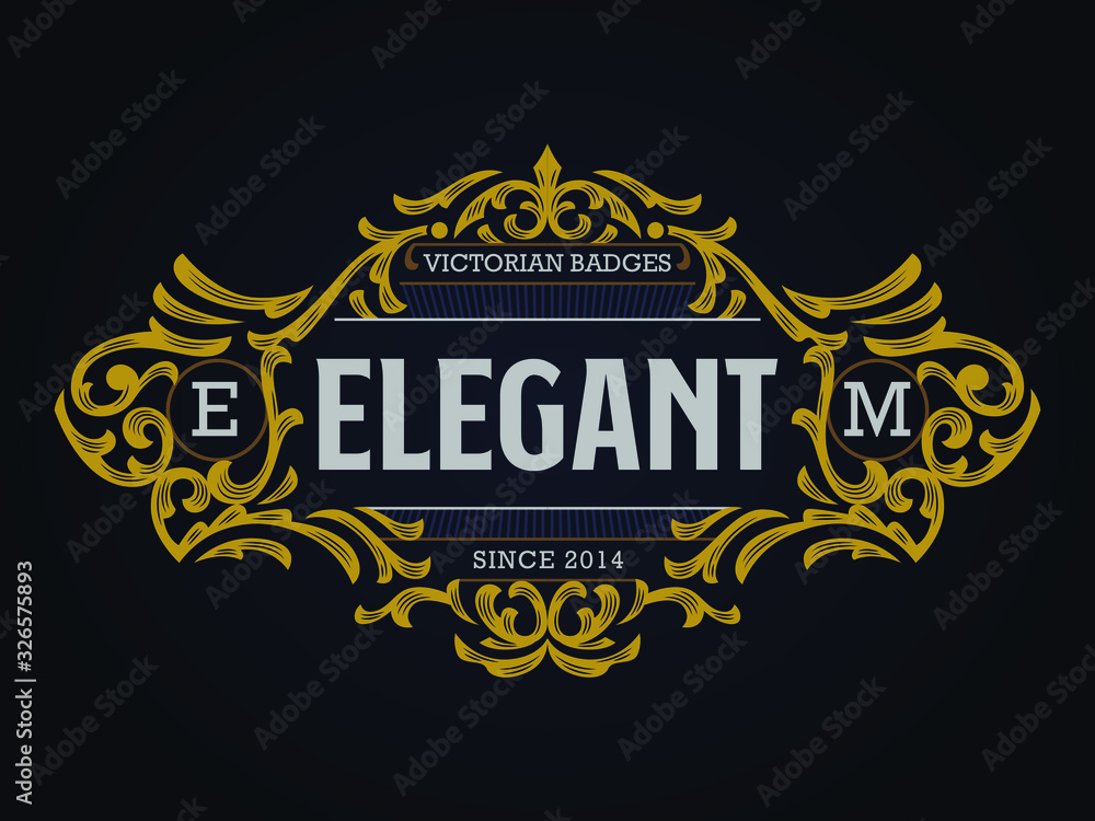 Classic Victorian Ornament Frame Beautiful Label Template Stock Vector ...