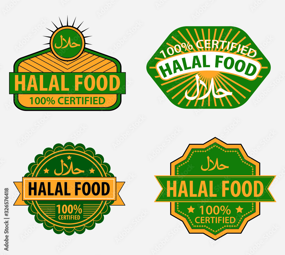 Halal food badge. Vector graphics are good for restaurants, cafes or ...