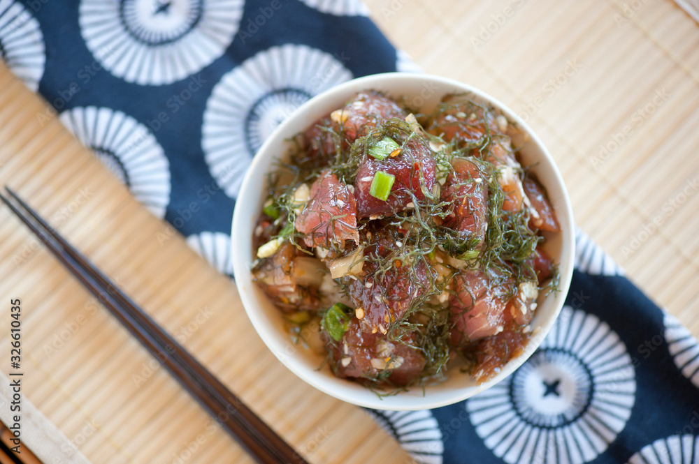 Sashimi, Poke Bowl, Donburi, Japanese Hawaiian Food Stock Photo | Adobe ...