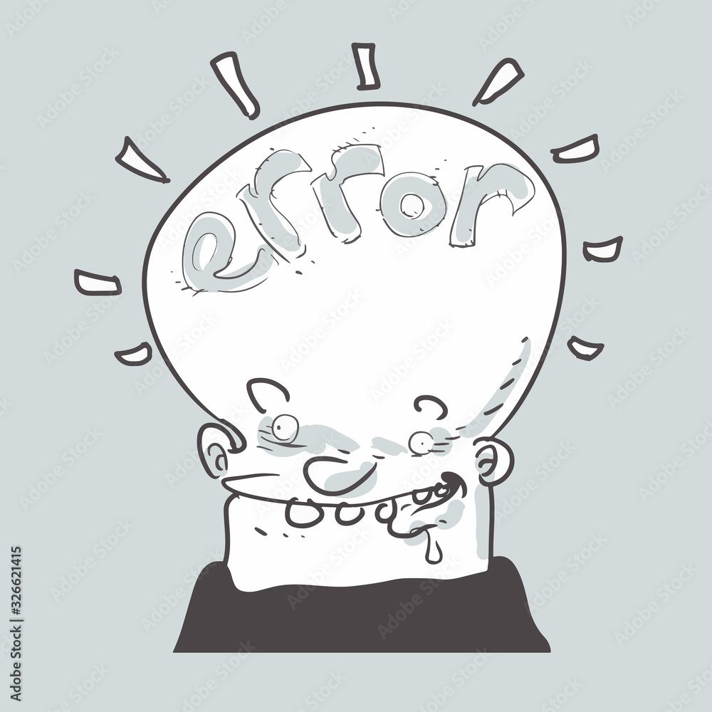 overload brain error, funny cartoon, vector illustration. Stock 벡터 ...