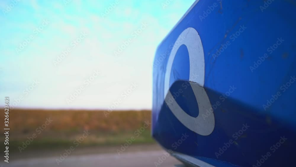 Zero road sign. Zero mile, kilometer. Check Point. Border of two ...