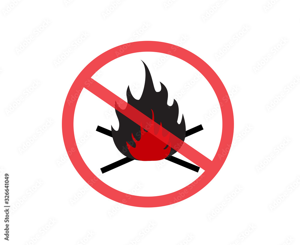 Accident prevention signs, Prohibition Of Fire Warning Sign, vector ...