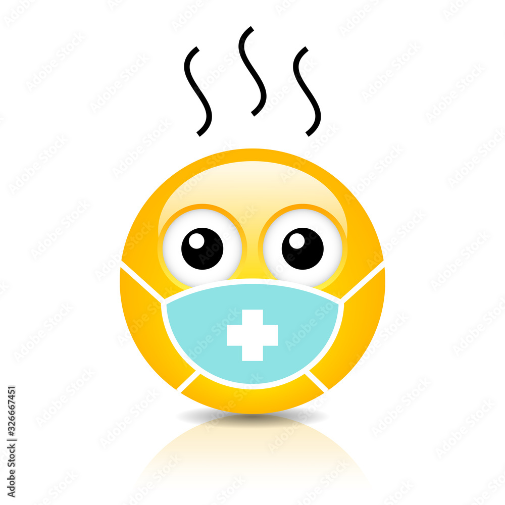 Sick emoji vector cartoon Stock Vector | Adobe Stock