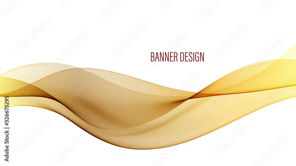 Vector beautiful gold wave satin. Template brochure design Stock Vector ...