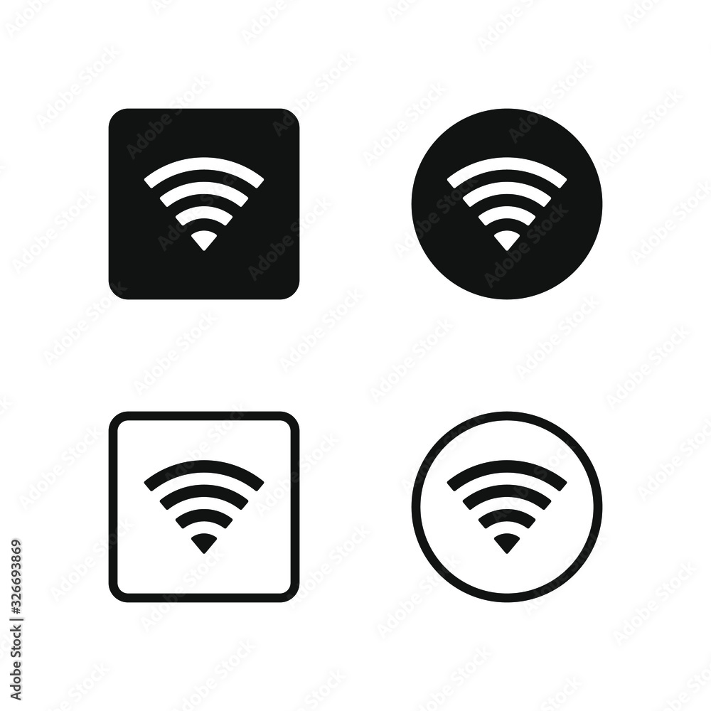 Wi-fi icon set. Wifi symbol. Wireless internet connection sign. Simple ...