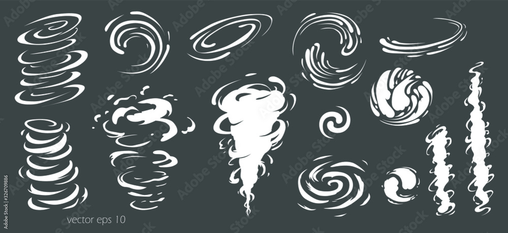 Light vortex tornado vector effect. Abstract white storm funnel ...