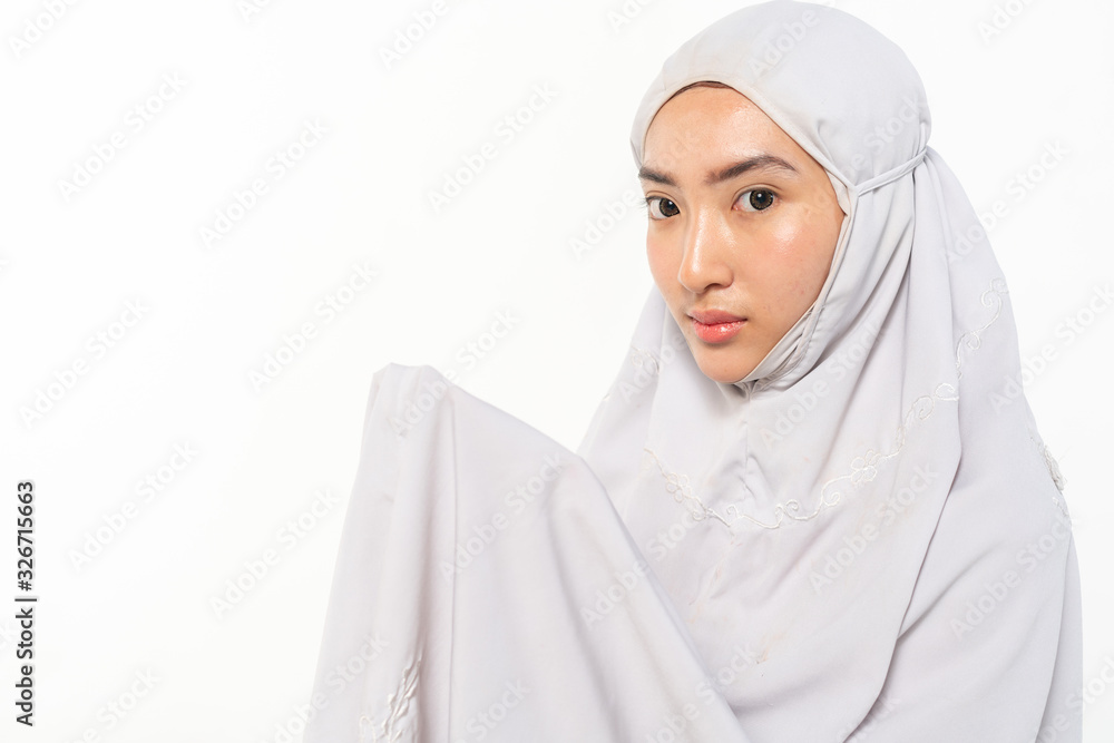 Muslimah veiled praying Stock Photo | Adobe Stock