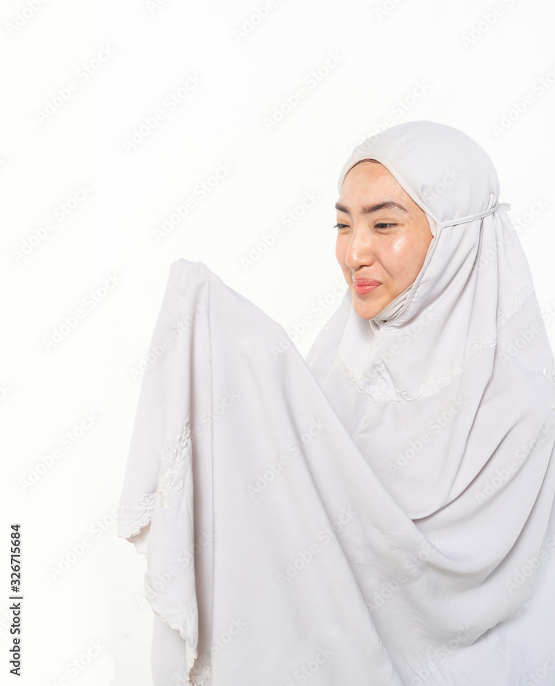 Muslimah veiled praying Stock Photo | Adobe Stock