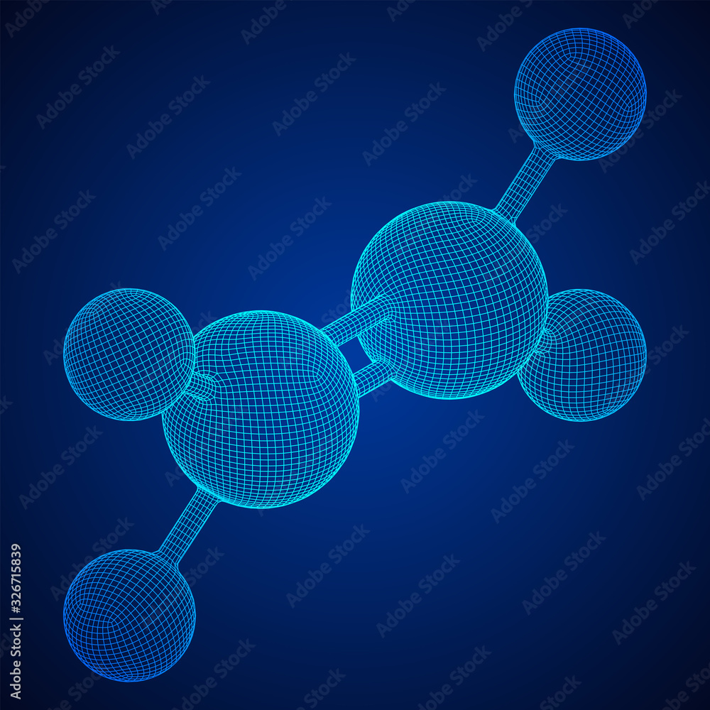 Ethylene ethene molecule. Used in production of polyethylene. Plant ...