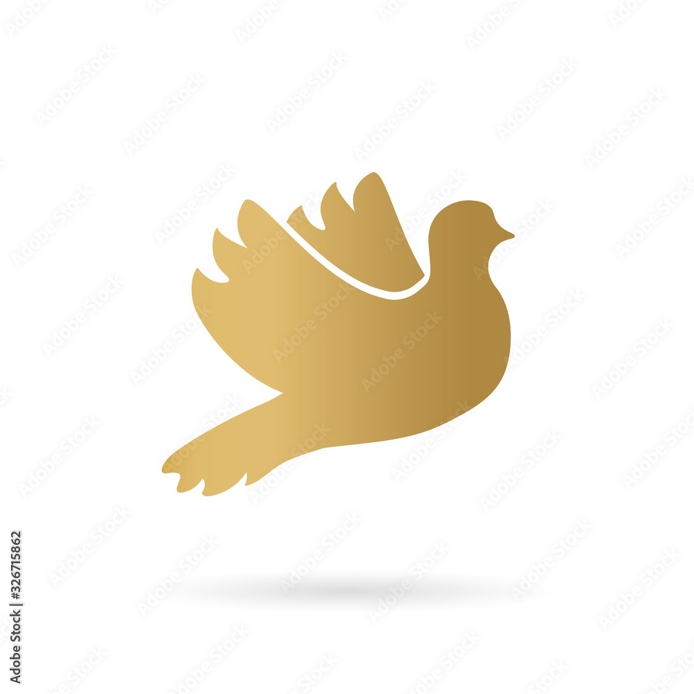 golden dove of peace icon- vector illustration Stock Vector | Adobe Stock