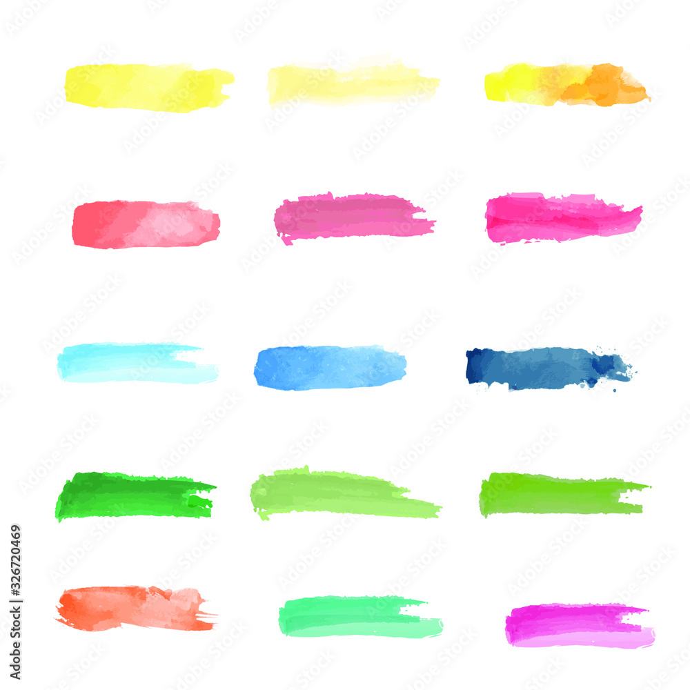 Colorful paint strokes. Vector collection. Stock Vector | Adobe Stock