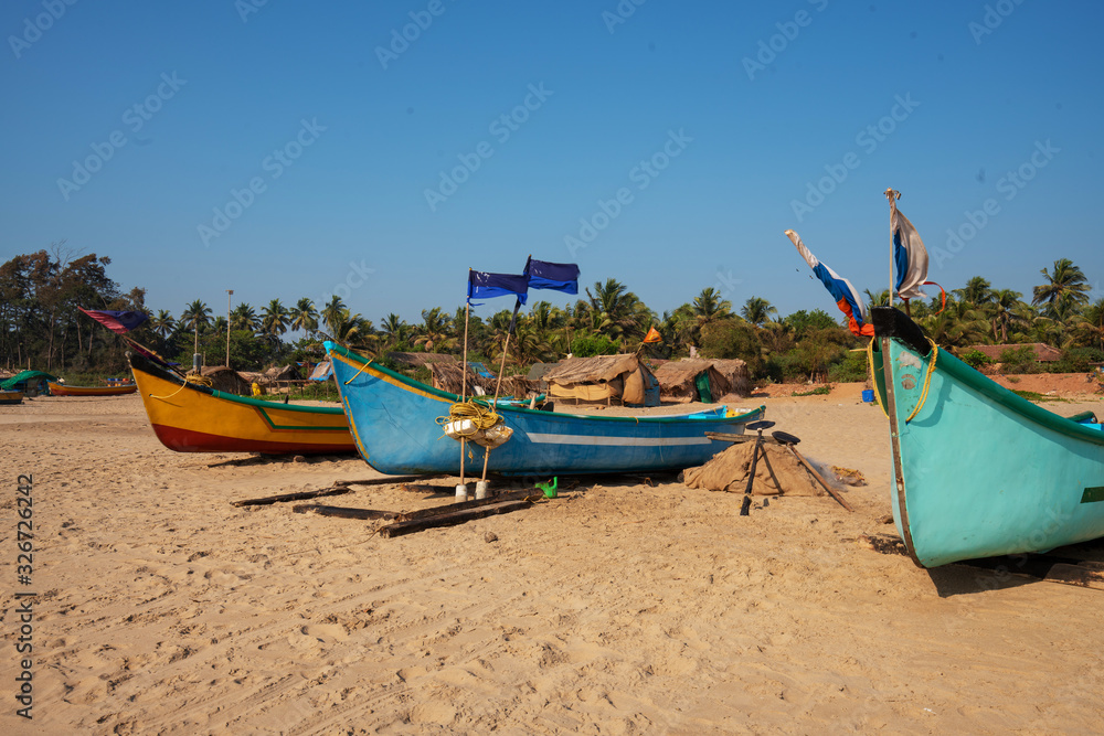 Main beacj at Gokarna Karnataka State. . Fishing boats, Homes of ...