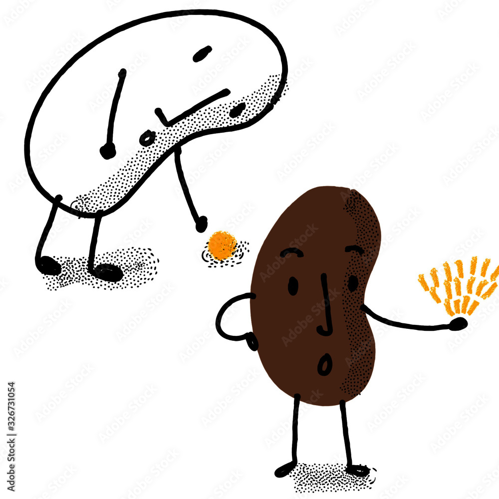 Vecteur Stock Human Beans. Two bean-shaped characters (vectors) on ...