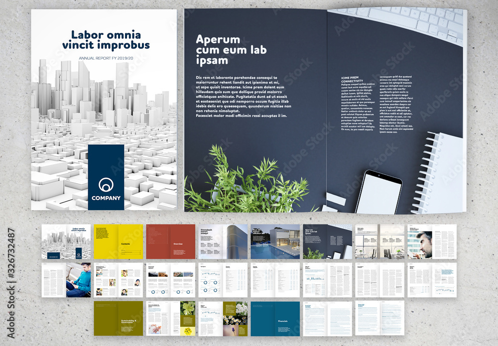 Fresh Corporate Report Layout Stock Template | Adobe Stock