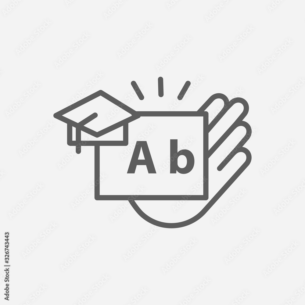 Basic education icon line symbol. Isolated vector illustration of icon ...
