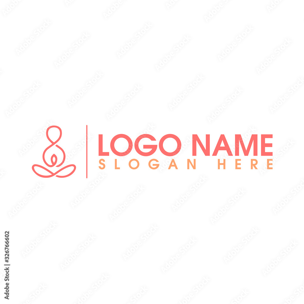 Yoga peace style logo template - VECTOR Stock Vector | Adobe Stock