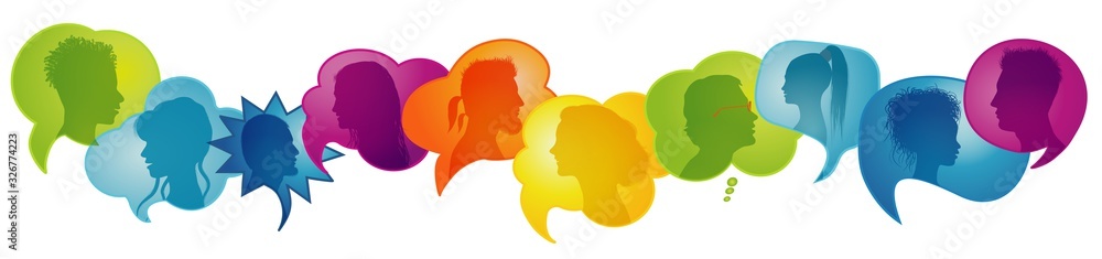 Crowd people talking.Diversity people.Multicultural population.Many ...