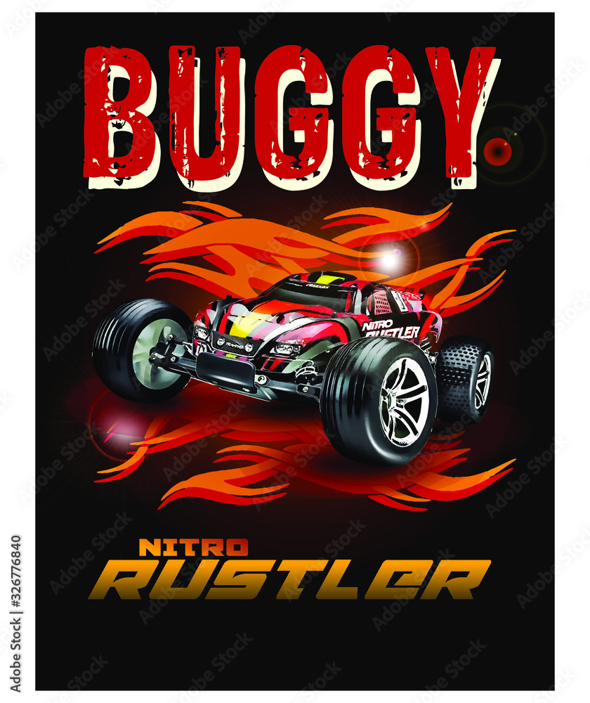 Buggy Off Road Scale RC Hobby. T shirt Design with Dynamic Colors ...