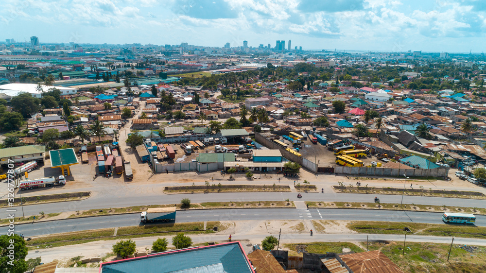 aerial view of the temeke area in Dar es Salaam Stock Photo | Adobe Stock