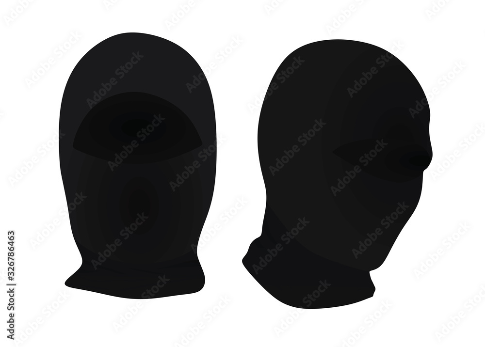 Black ninja mask. vector illustration Stock Vector | Adobe Stock