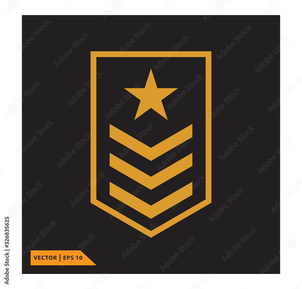 Military rank icon vector logo template Stock Vector | Adobe Stock