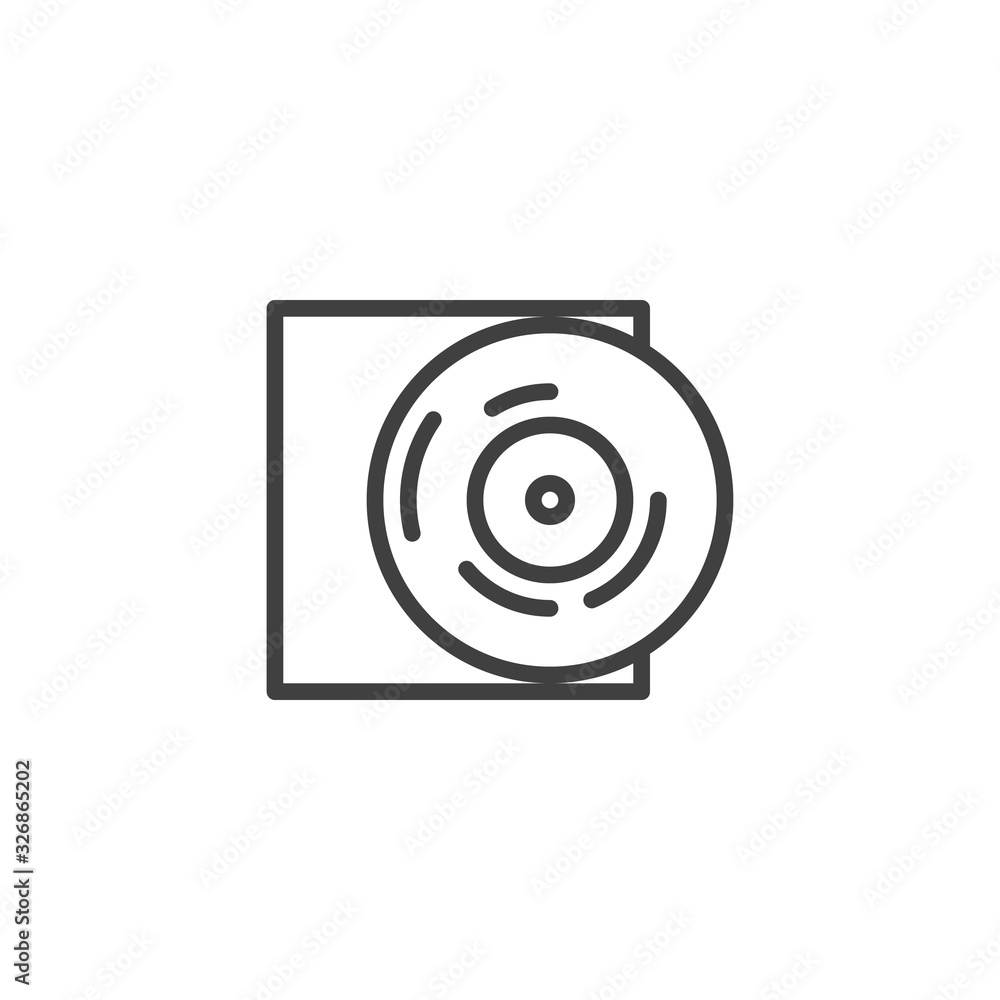 Compact disk line icon. Disc linear style sign for mobile concept and ...