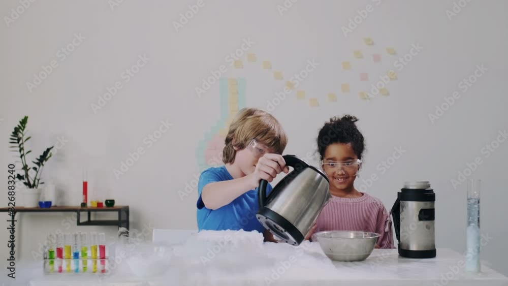 Primary School. Young School Children Makes Science Research with ...