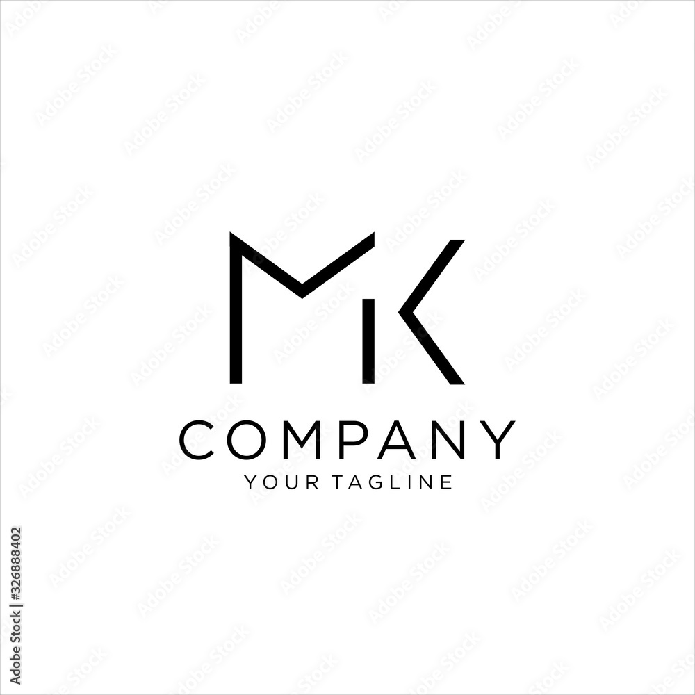Letter M and K logo or MK initials two modern monogram symbol concept ...