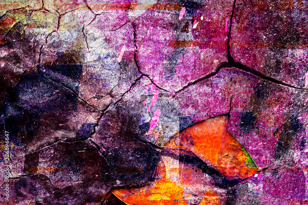 Surface texture with a lot of colors with a strong porous and cracked ...