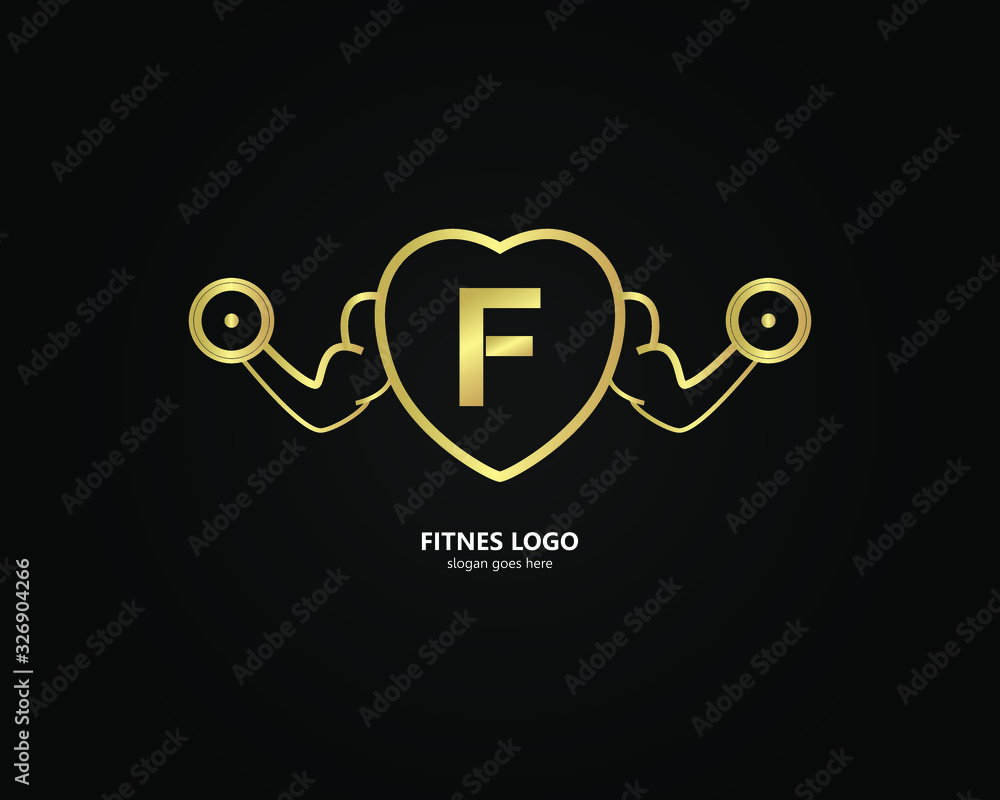 the letter F logo and the gym logo. the combination of the letter F and ...