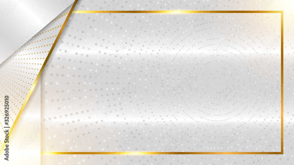 Dynamic Luxurious White Grey Background Abstract Highlight with Gold ...