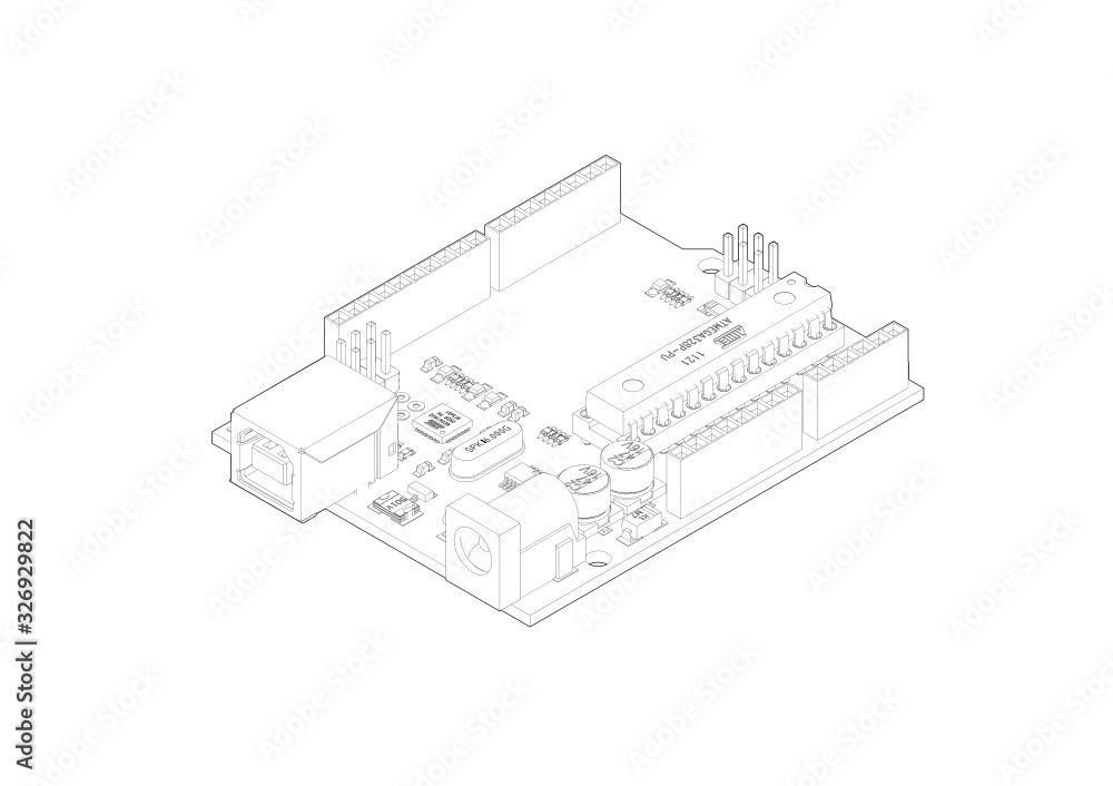 Arduino Uno Rev 3 Stock Vector | Adobe Stock