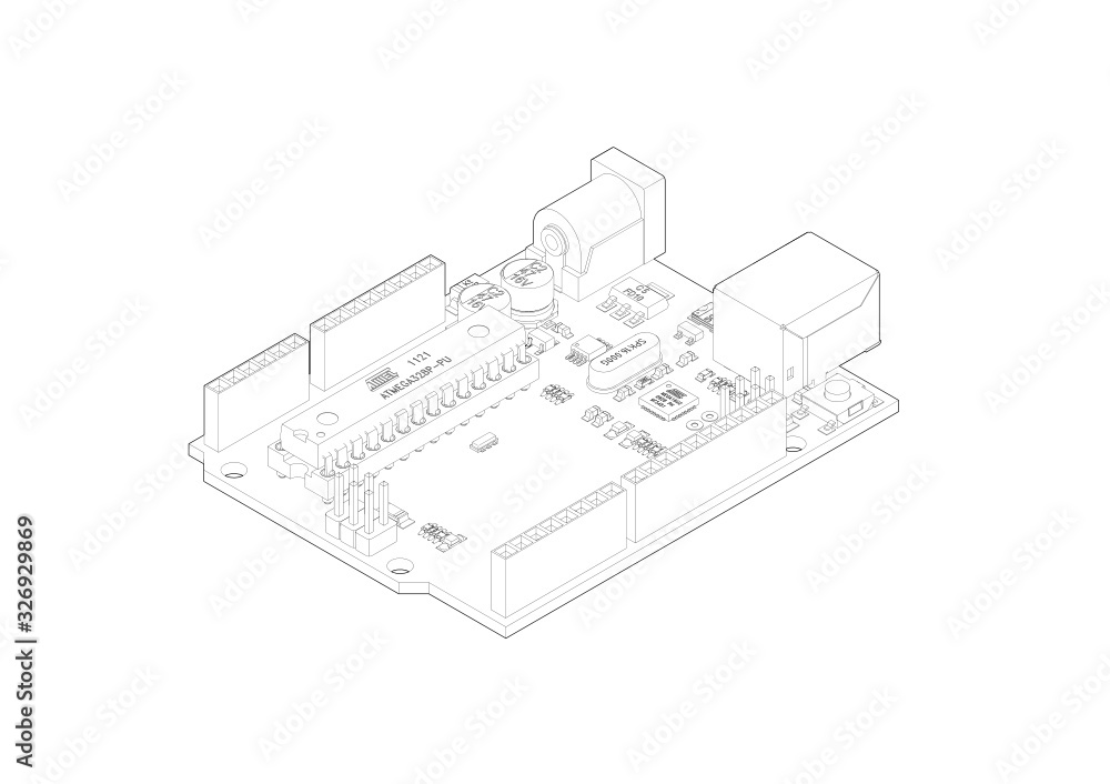 Arduino Uno Rev 3 Stock Vector | Adobe Stock