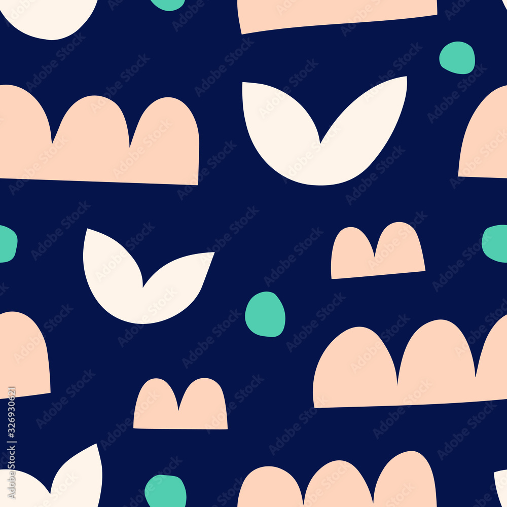 Simple cute vector pattern with different shapes. Vector seamless ...