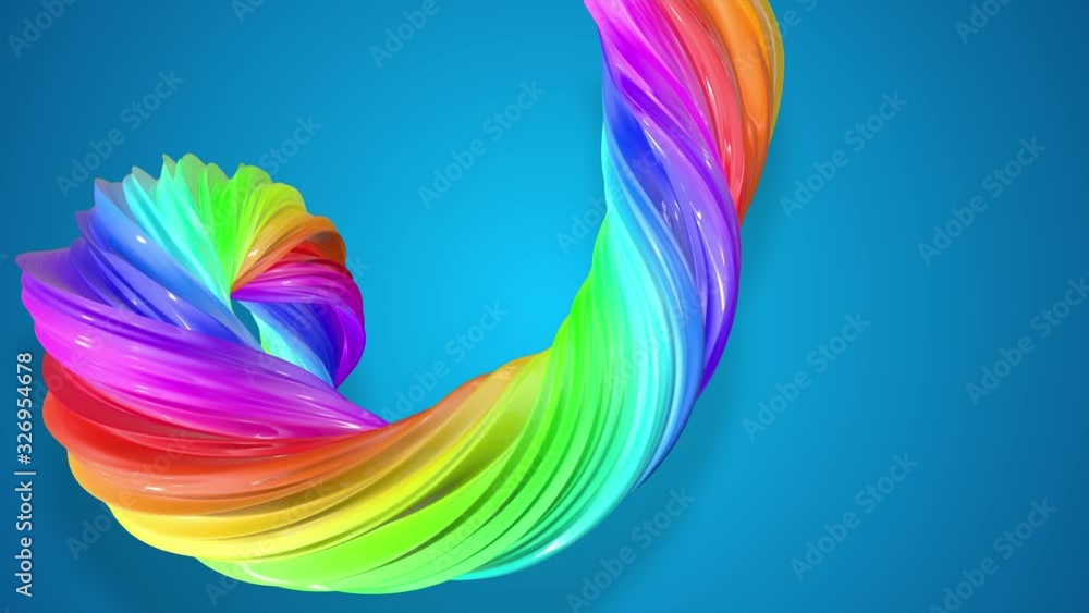 abstract background with rainbow color stripes that moving in a spiral ...