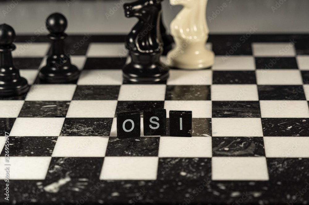 The acronym Osi for Open Systems Interconnection model represented by ...