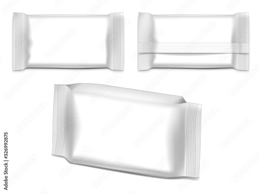 Blank Flow Pack Isolated On White Background Stock Vector | Adobe Stock