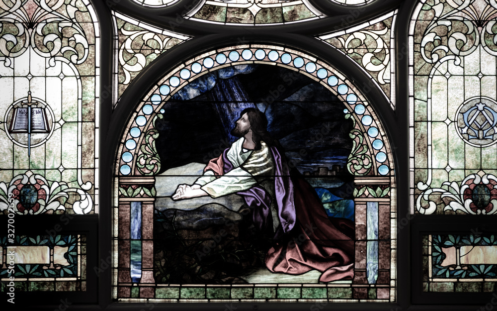 Jesus Stained Glass Window Stock Photo | Adobe Stock