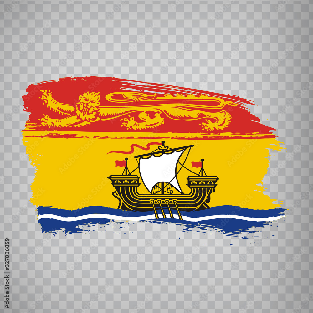 Flag of New Brunswick brush strokes. Flag New Brunswick Province of ...