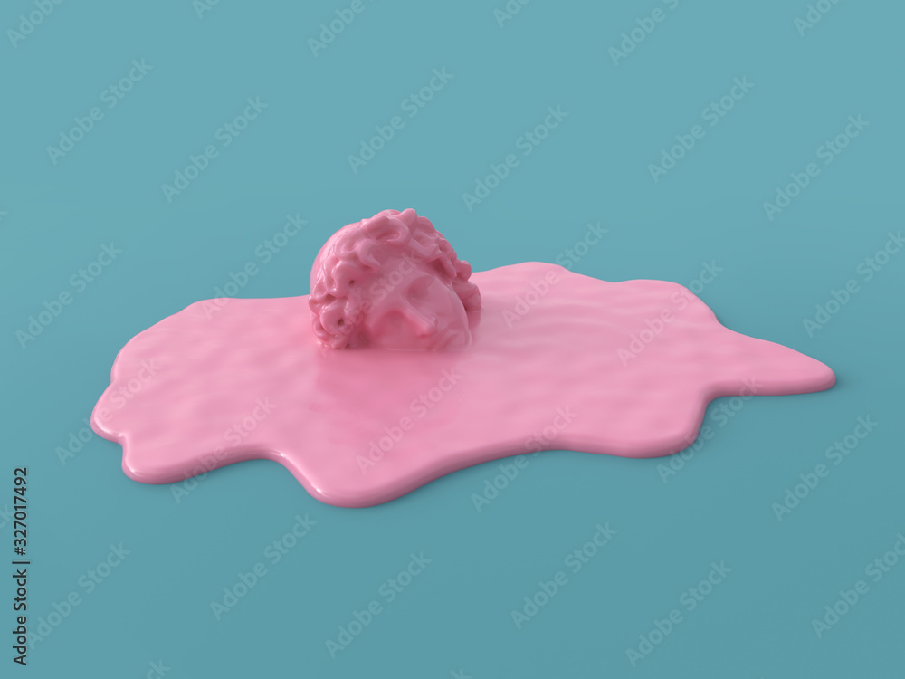 molten human head on blue background Stock Illustration | Adobe Stock