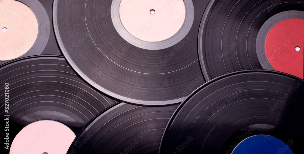texture of musical vinyl records in black closeup. Stock Photo | Adobe ...