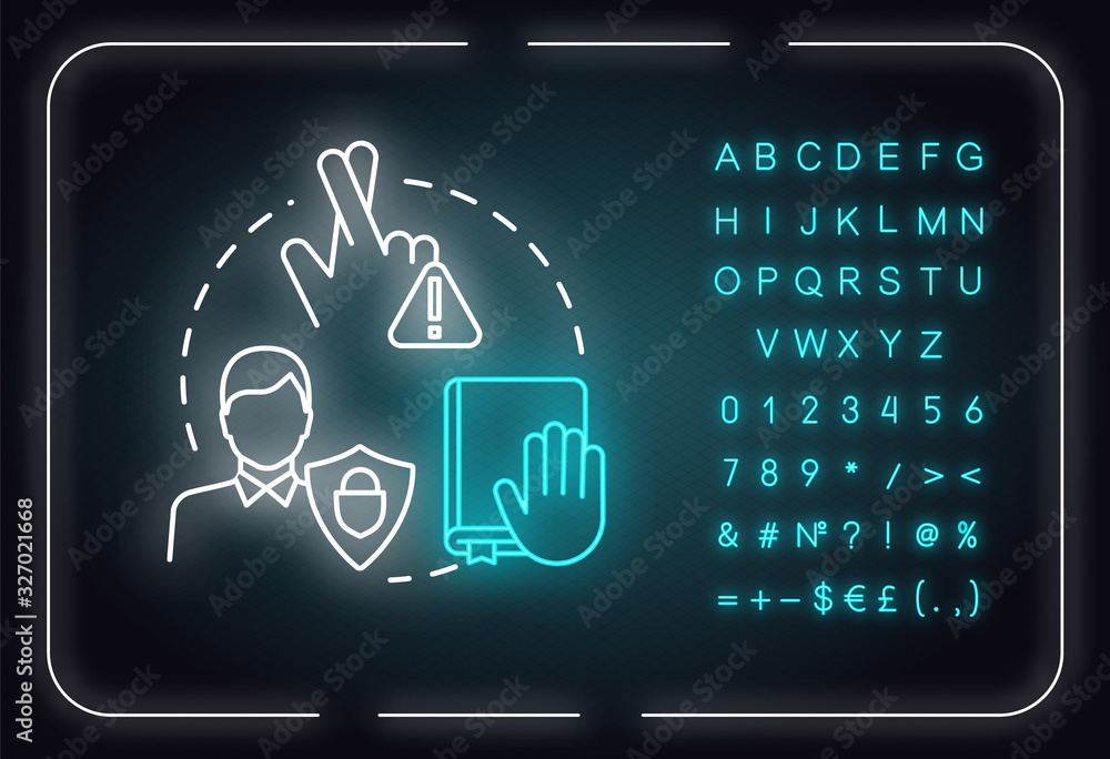 Keep your promises neon light concept icon. People secrets keeping ...